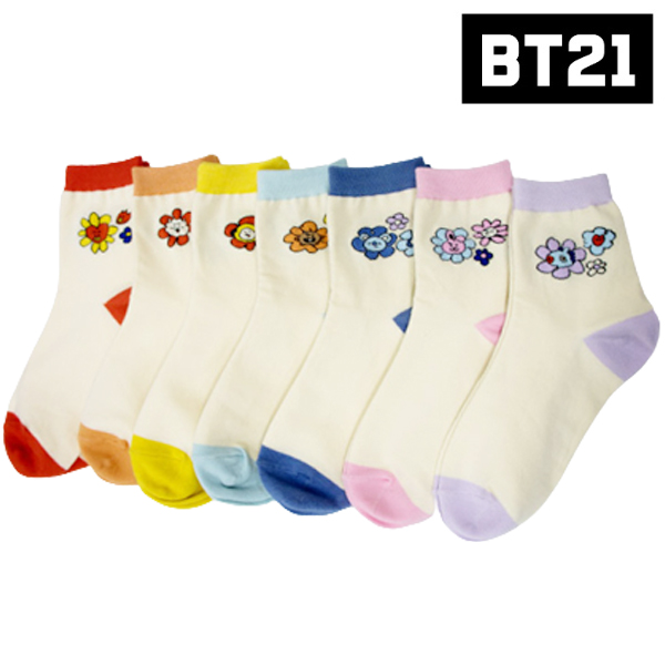 BT21 Ankle Socks for Teenagers and Female (Flower) - Shimshop B2B