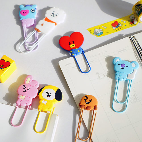 BT21 Characters Big Clips Part 2 Bookmark Book Document Clips ...