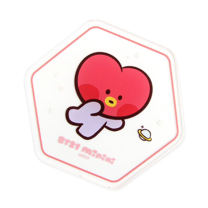BT21 minini HEXAGON ACRYLIC COASTER TATA - Shimshop B2B