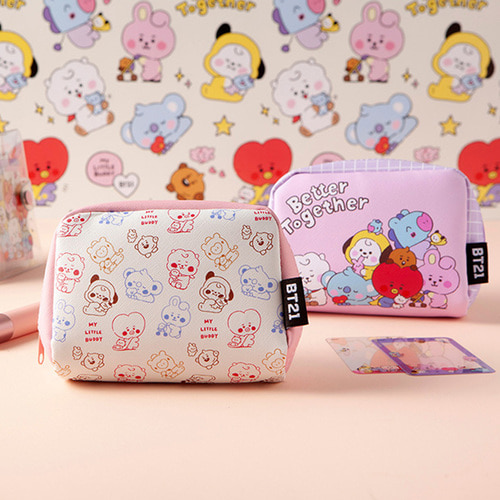 BT21 Characters Multi-Purpose Cosmetic Travel Pouches Bags - Shimshop B2B